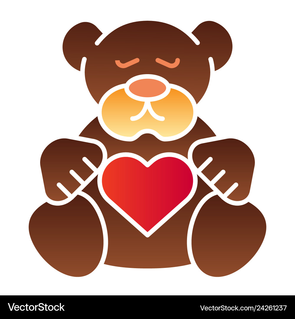 Teddy bear flat icon plush toy color icons Vector Image