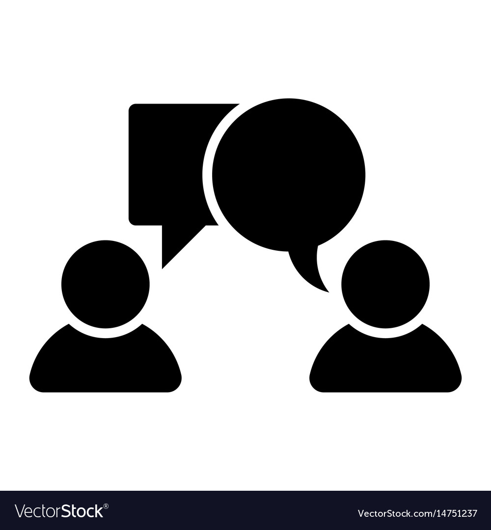 Two persons chatting client consultant Royalty Free Vector
