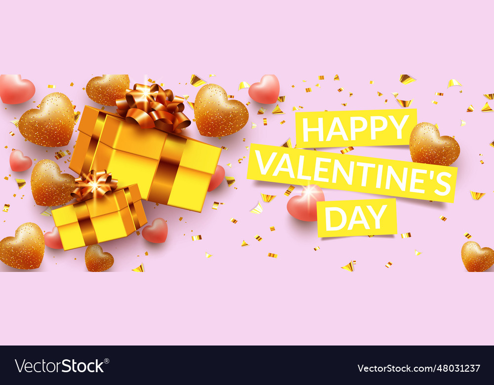 Valentines day banner template for website Vector Image