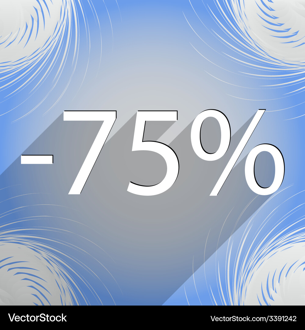 75 percent discount icon symbol flat modern web Vector Image