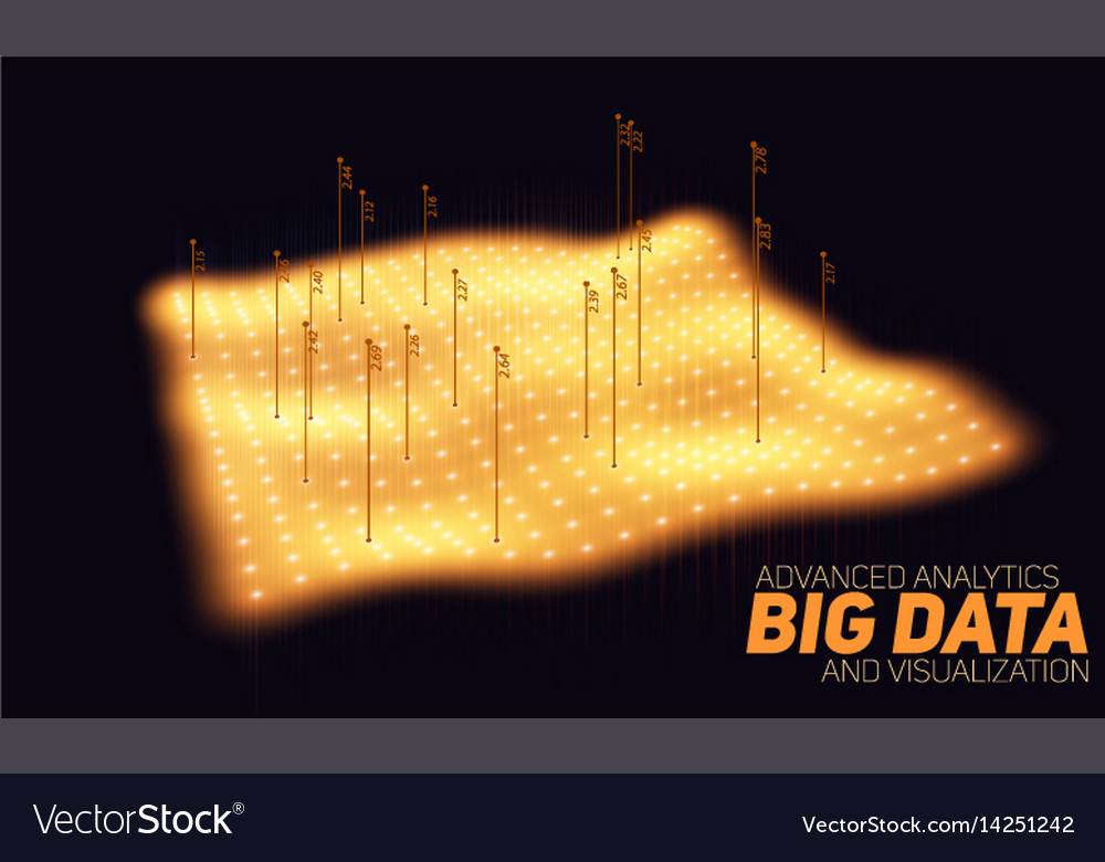Big data orange plot visualization Royalty Free Vector Image