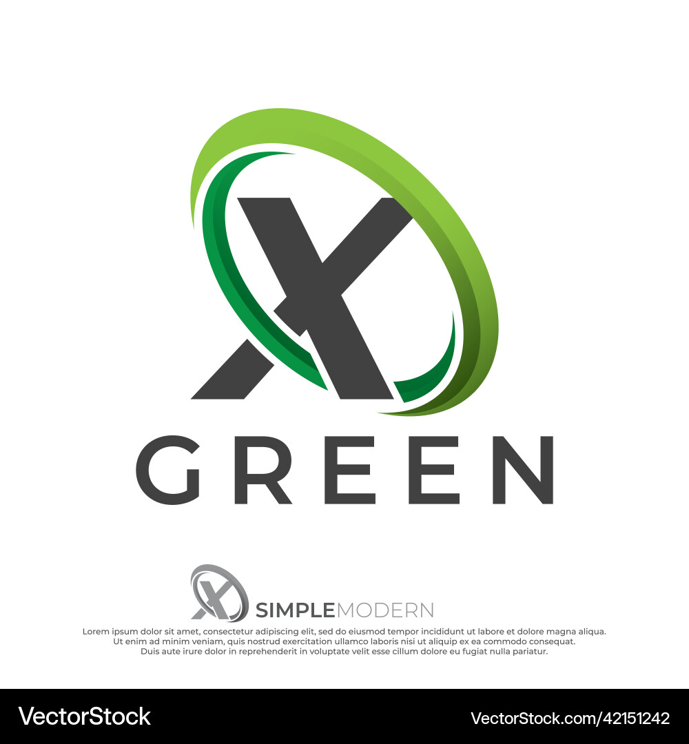 Circle x logo abstract swirl design Royalty Free Vector