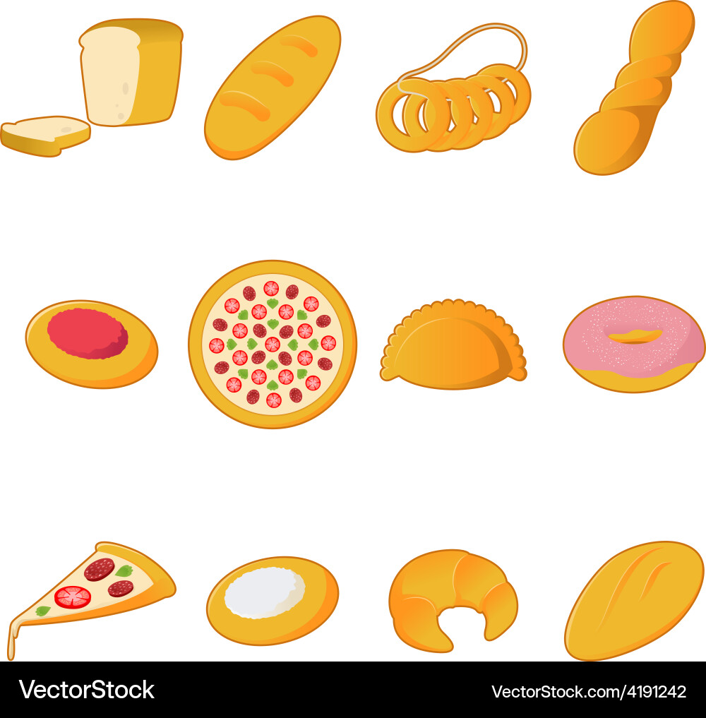 Collection of bread icons Royalty Free Vector Image