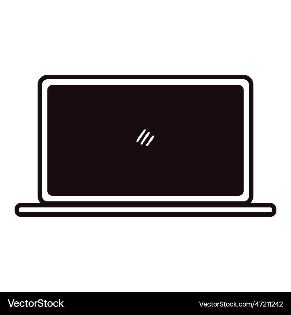 Hand drawn laptop in doodle style Royalty Free Vector Image