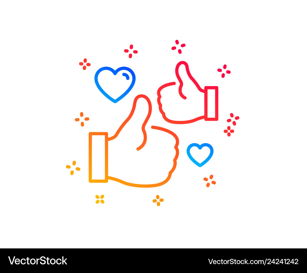 Like line icon thumbs up sign Royalty Free Vector Image