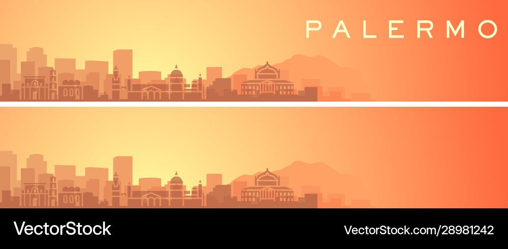 Palermo beautiful skyline scenery banner Vector Image