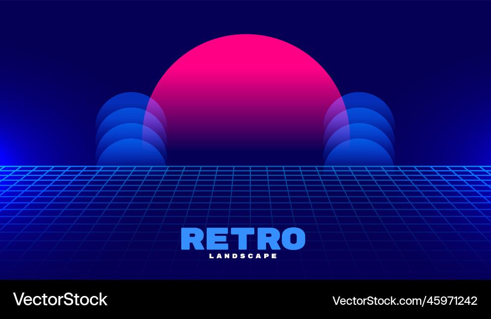 Retro style synth wave for futurism inspired Vector Image