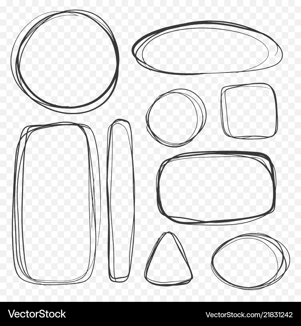 Set of bubble boxes in a minimalistic sketch Vector Image