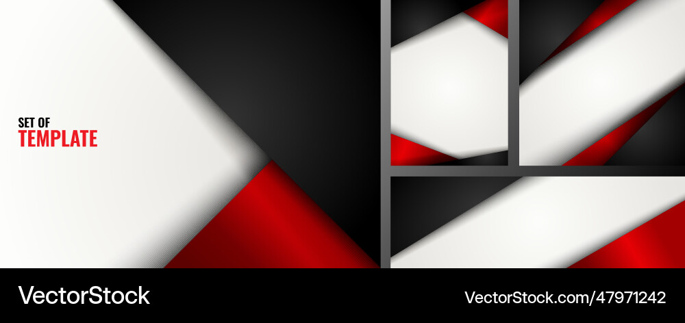 Set of template red and black triangle on white Vector Image
