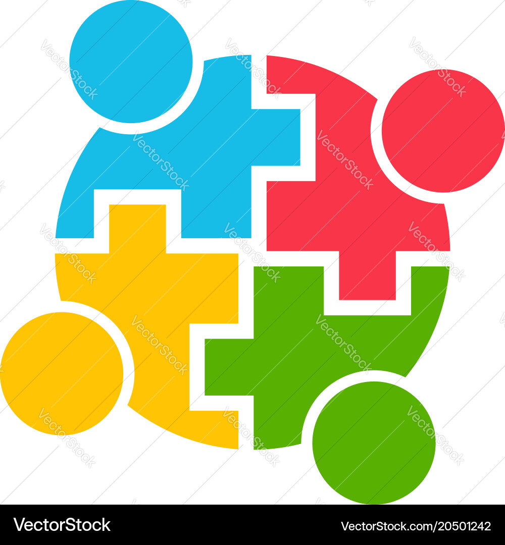 Teamwork community people logo graphic Royalty Free Vector