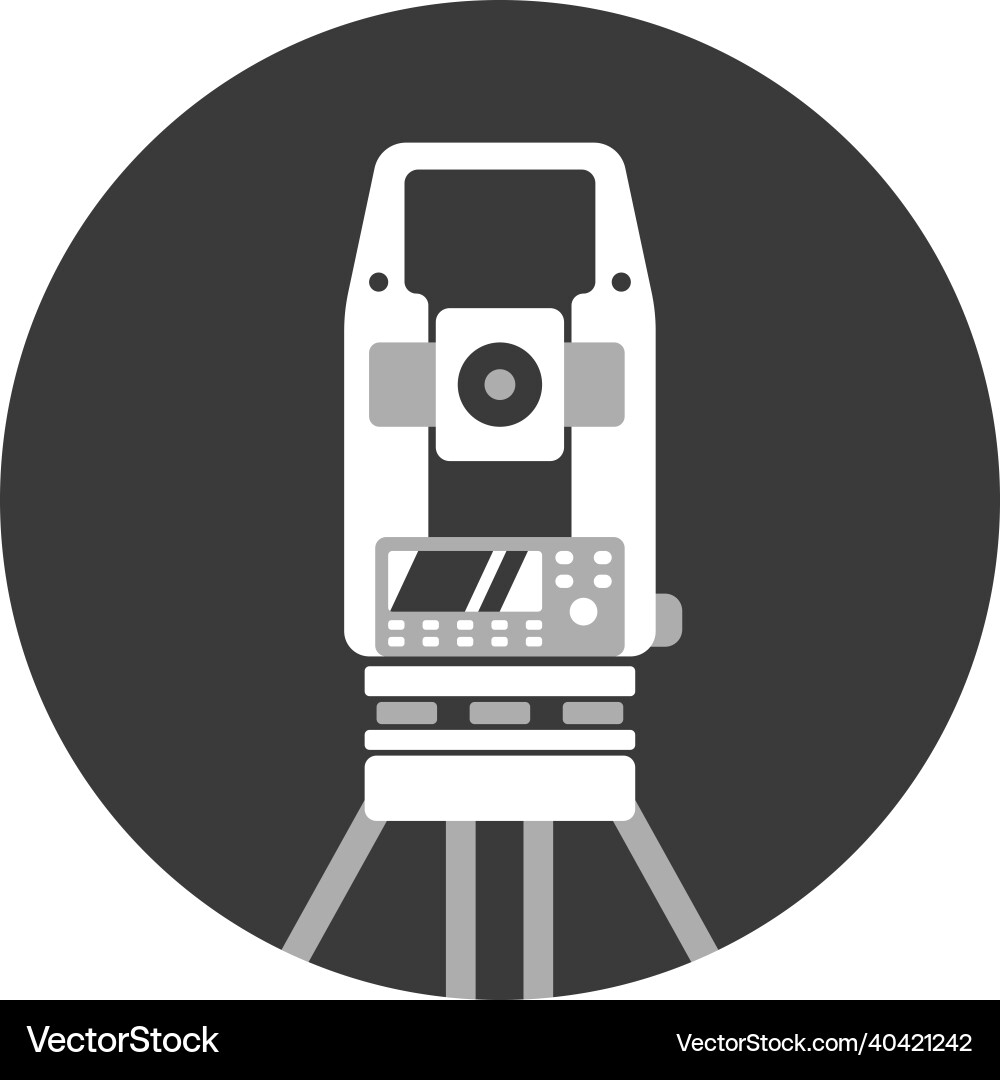 Theodolite on tripod geological survey Royalty Free Vector