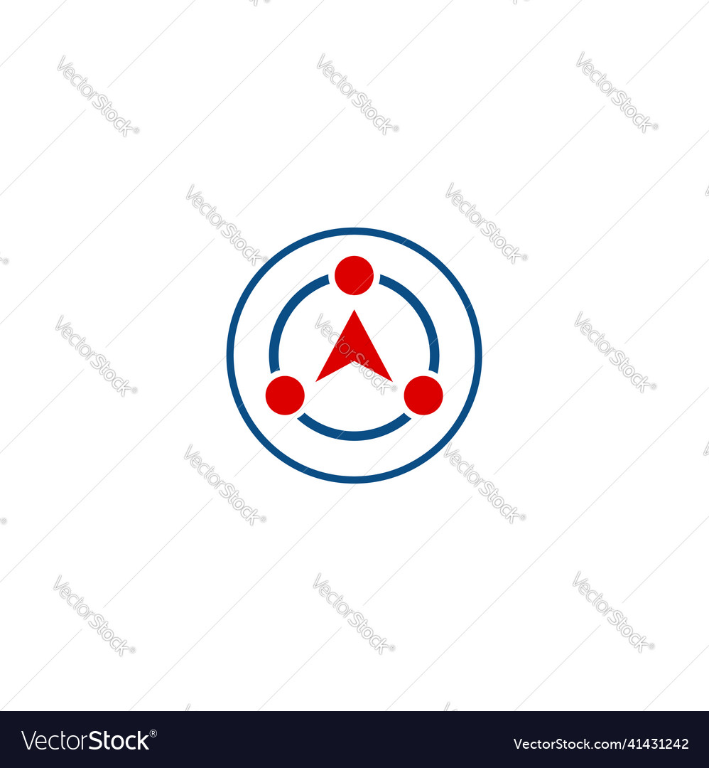 Triangle cursor navigation orbit logo Royalty Free Vector