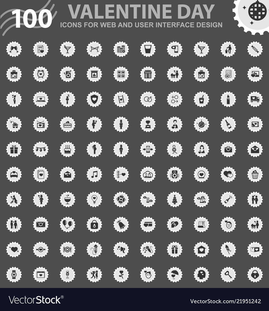 Valentine day icons set Royalty Free Vector Image