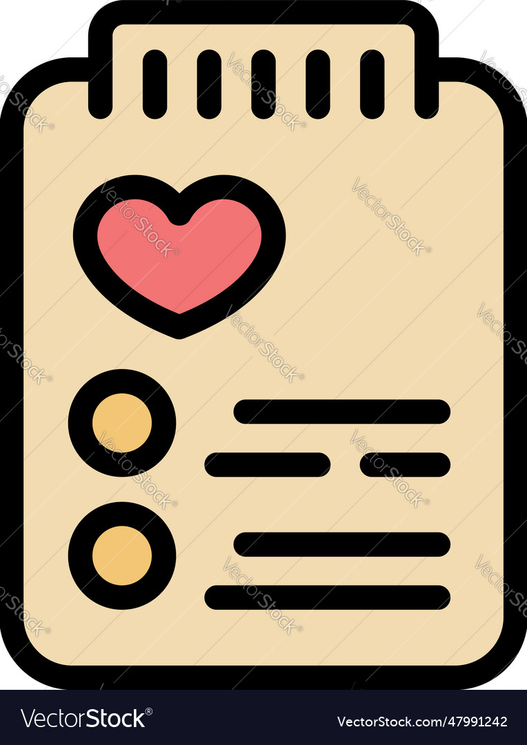 Wishlist board icon flat Royalty Free Vector Image