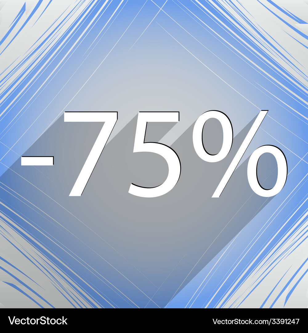 75 percent discount icon symbol flat modern web Vector Image