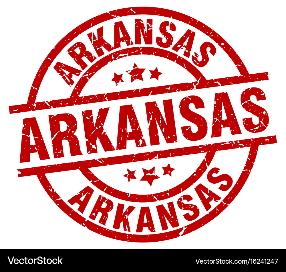 Arkansas red round grunge stamp Royalty Free Vector Image