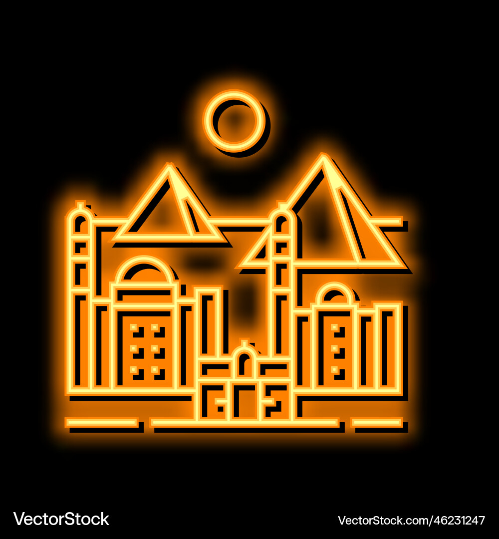 Cairo ancient city neon glow icon Royalty Free Vector Image