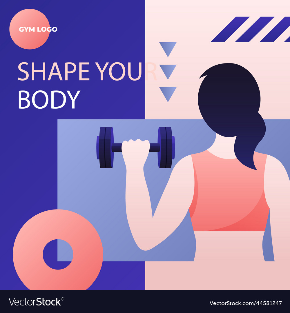 Gradient gym training exercise posts set Vector Image