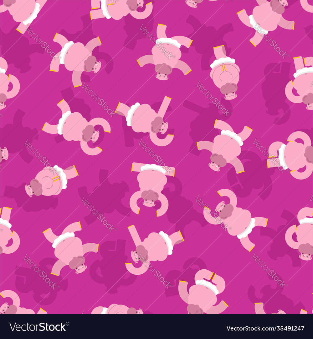 Hippo ballerina pattern seamless hippopotamus Vector Image