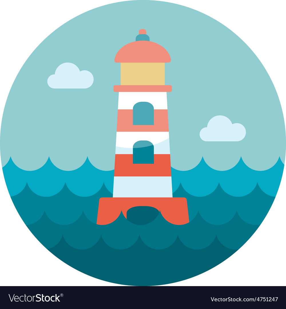 Lighthouse flat icon Royalty Free Vector Image