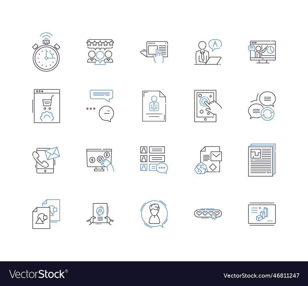 Operational efficiency line icons collection Vector Image Operational efficiency line icons collection Vector Image