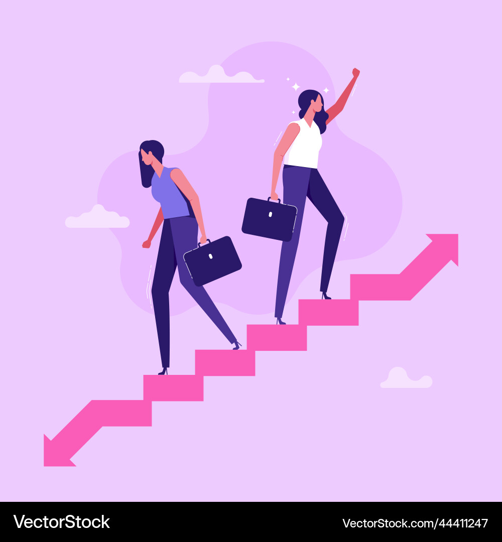 Progress and regress in business concept Vector Image
