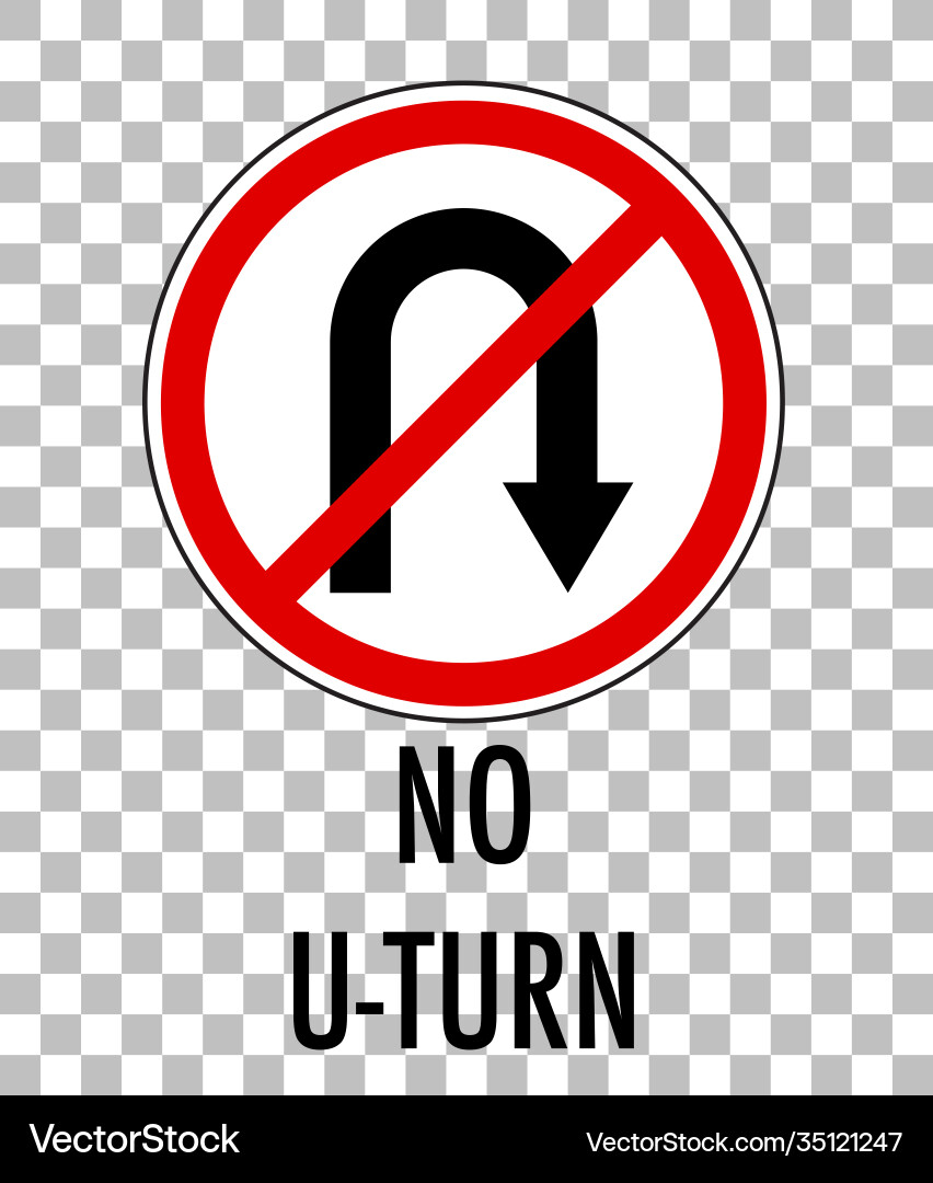Red traffic sign on transparent background Vector Image