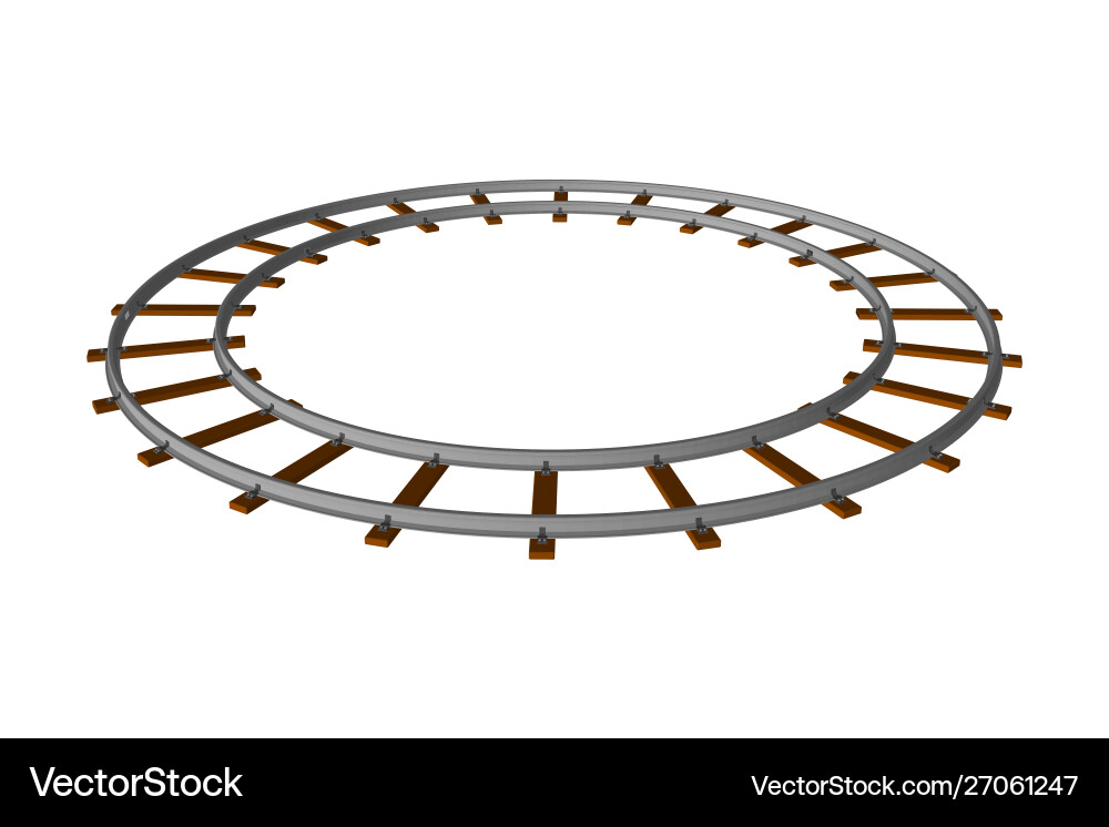 Round railway track isolated on white background Vector Image