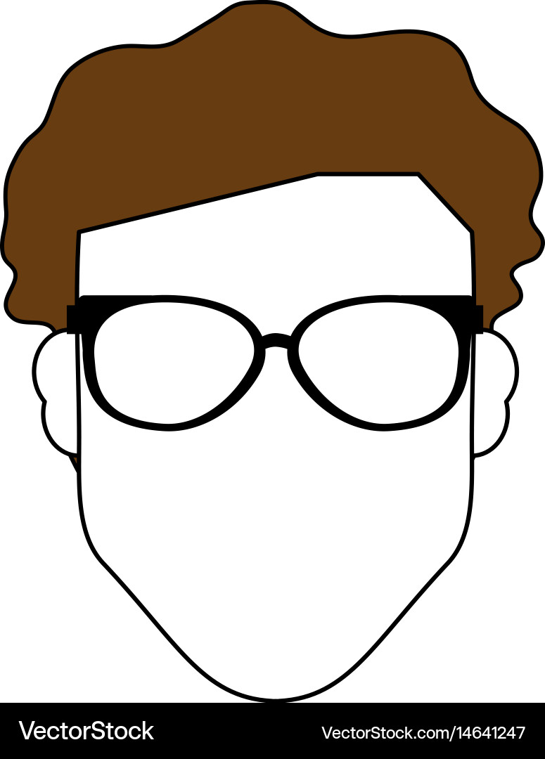 Sketch color silhouette front view faceless man Vector Image