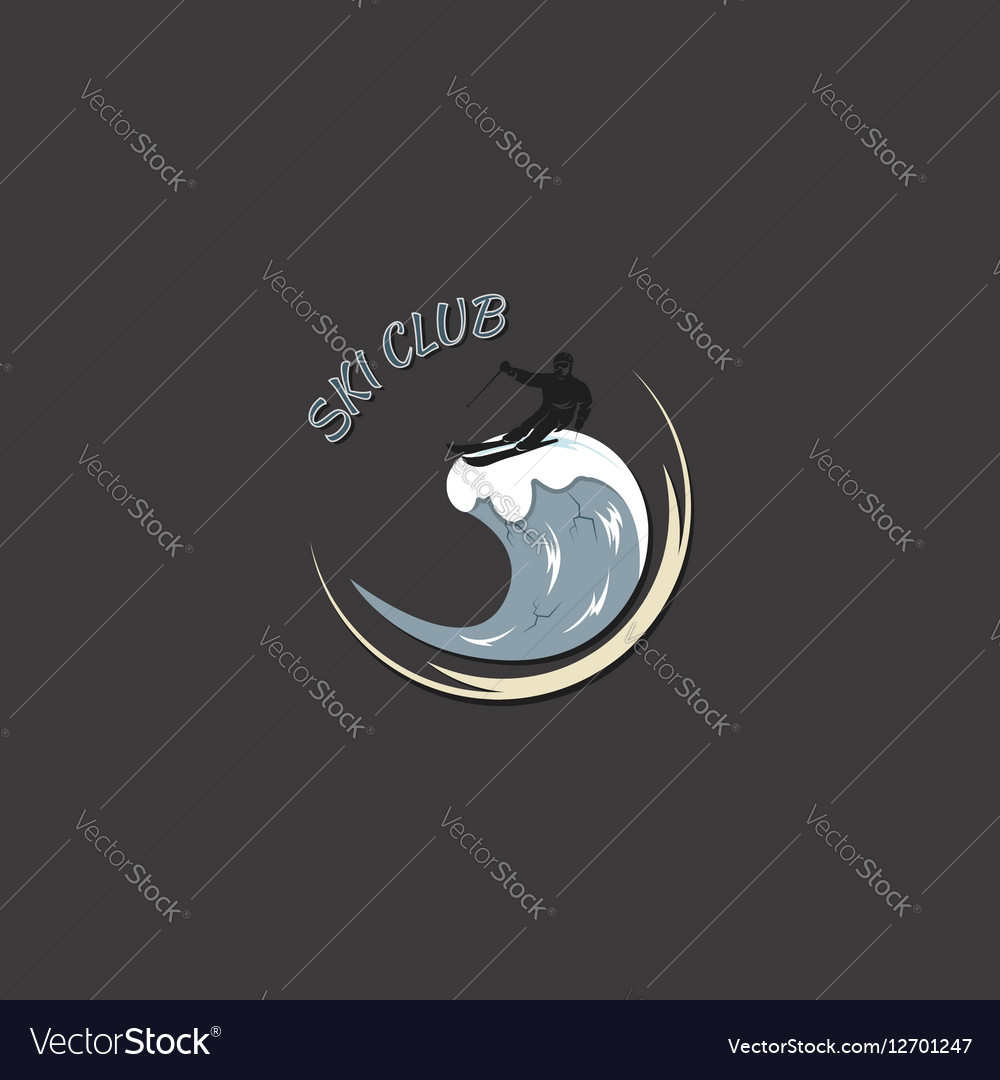 Ski logo design template elements Royalty Free Vector Image