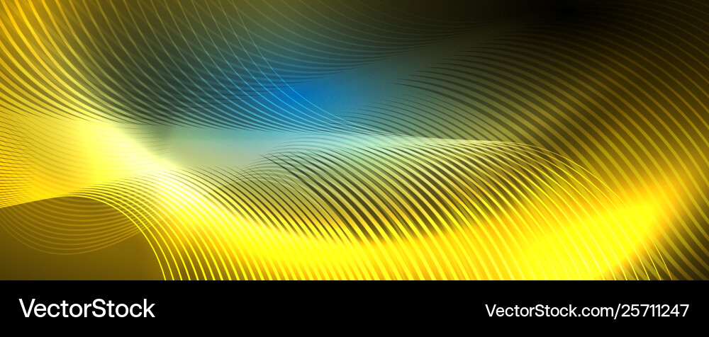 Trendy neon blue abstract design with waves Vector Image