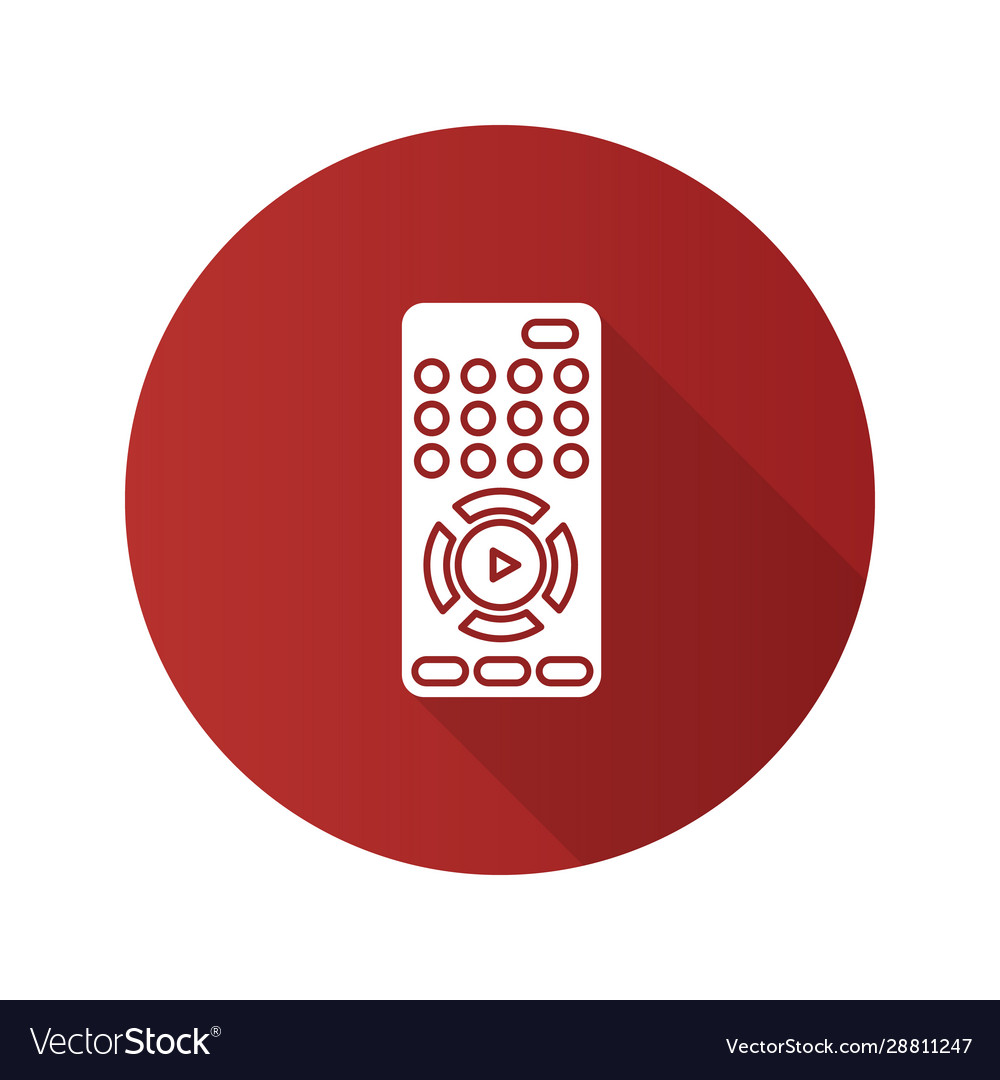 Tv remote control flat design long shadow glyph Vector Image