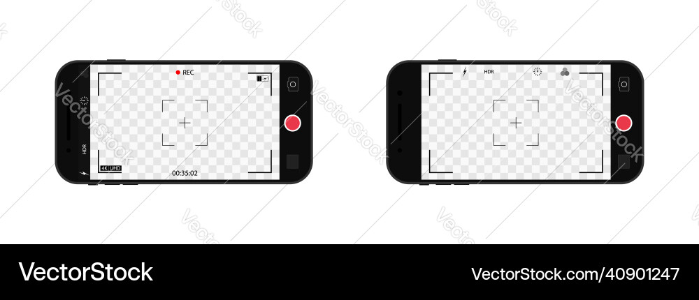 Video and photo camera in phone screen Royalty Free Vector