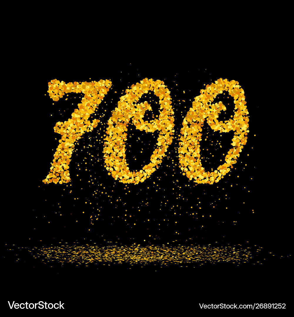 700 made with little glitter gold circles Vector Image
