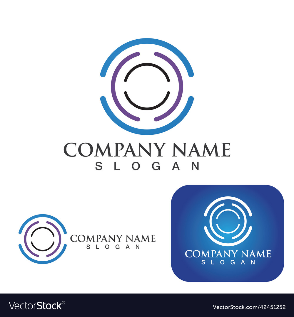 C circle ring logo template icon Royalty Free Vector Image