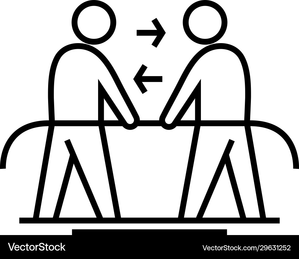 Collaboration line icon concept sign outline Vector Image
