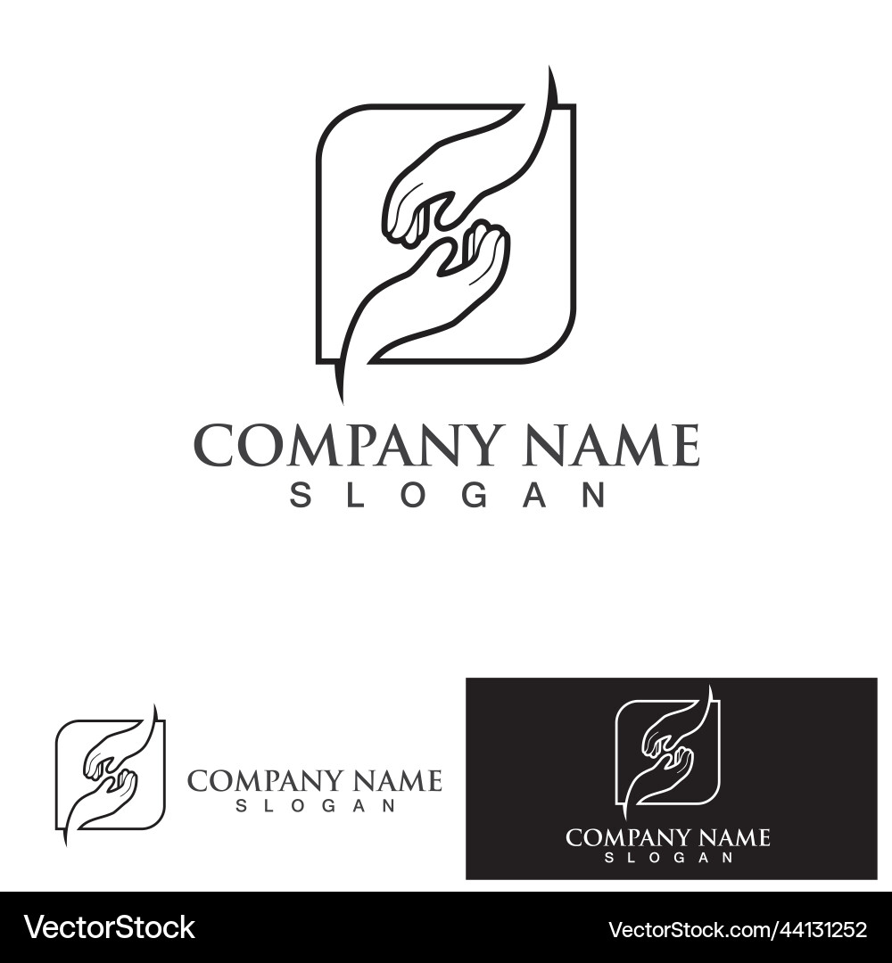 Hand hope logo and symbol template Royalty Free Vector Image