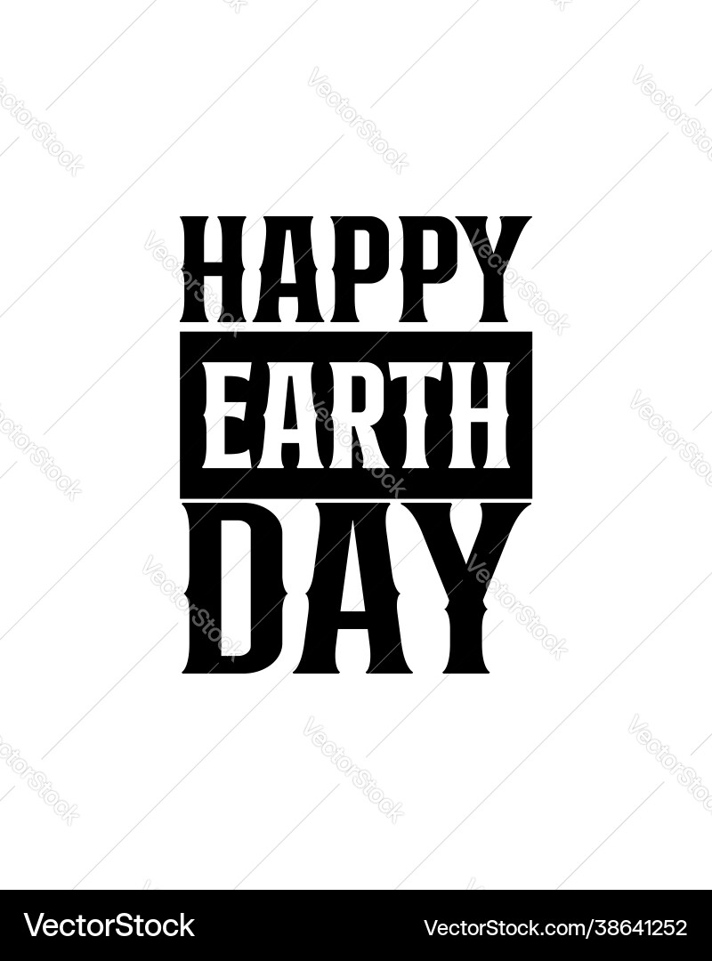 Happy earth dayhand drawn typography poster design
