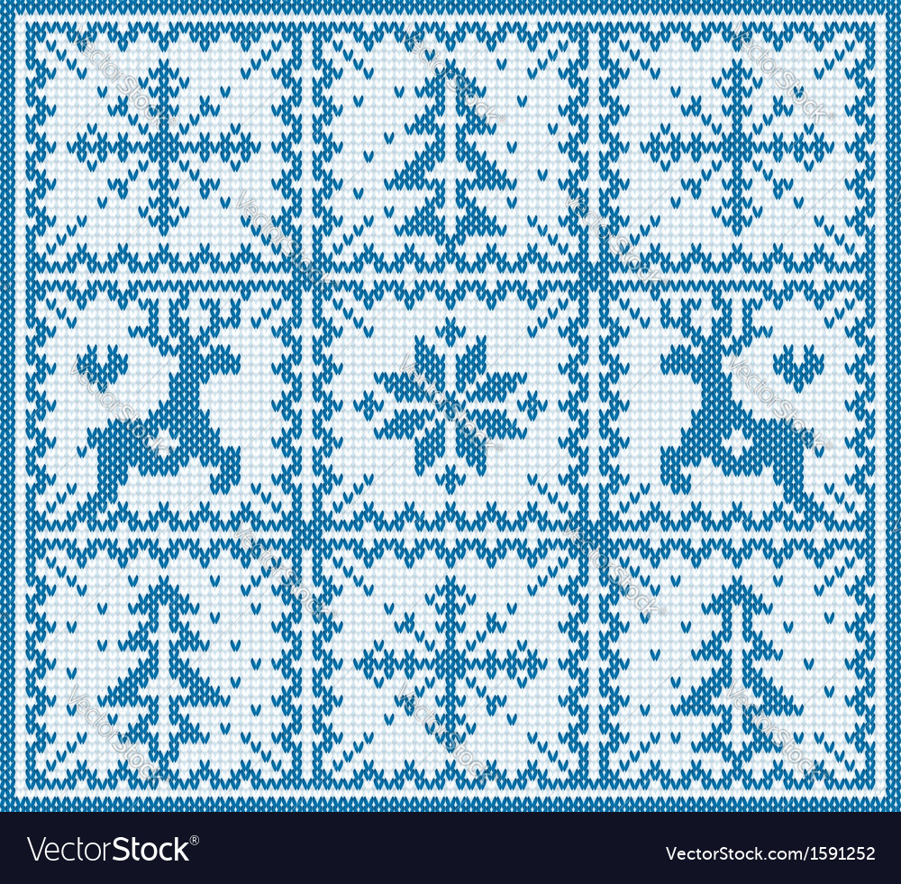 Knitting winter pattern Royalty Free Vector Image