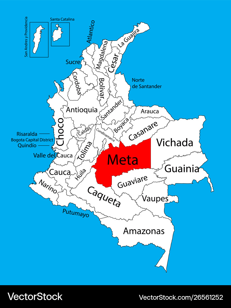Map region meta colombia province map Royalty Free Vector