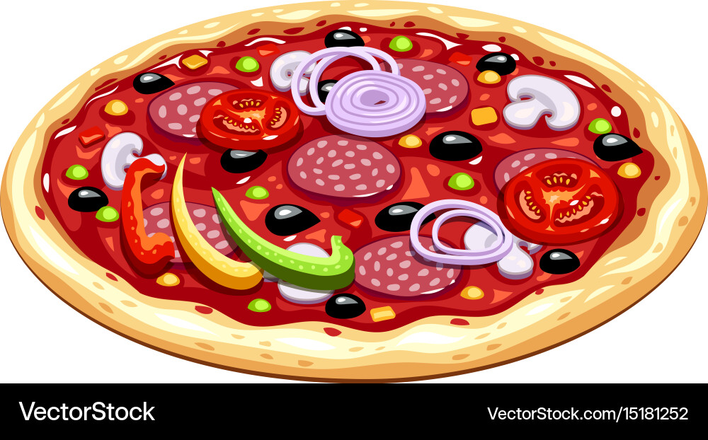 Pizza italian traditional Royalty Free Vector Image