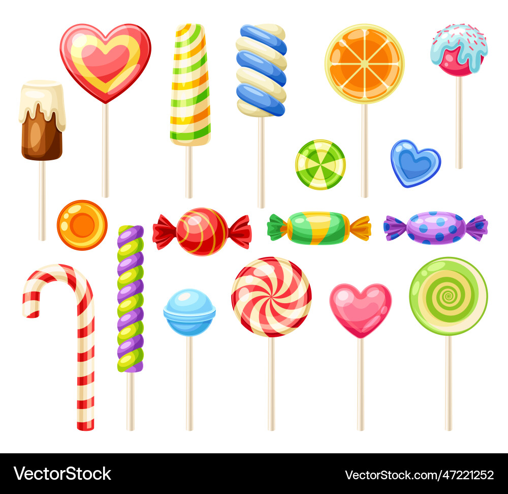 Set of candies Royalty Free Vector Image - VectorStock