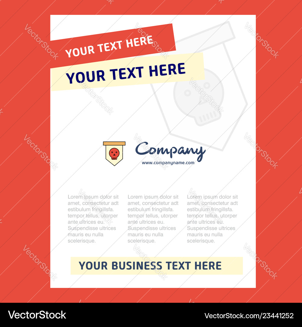 Skull flag title page design for company profile Vector Image