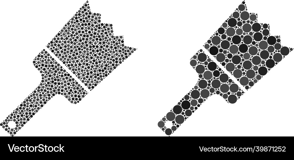 Spheric dot painting brush icon collage Royalty Free Vector