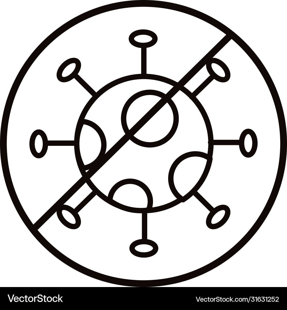 Stop covid19 virus particle line style icon Vector Image