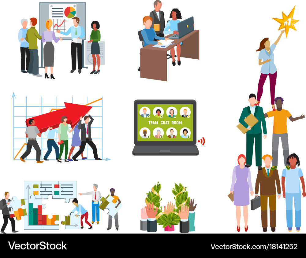 Team work people management business concept Vector Image