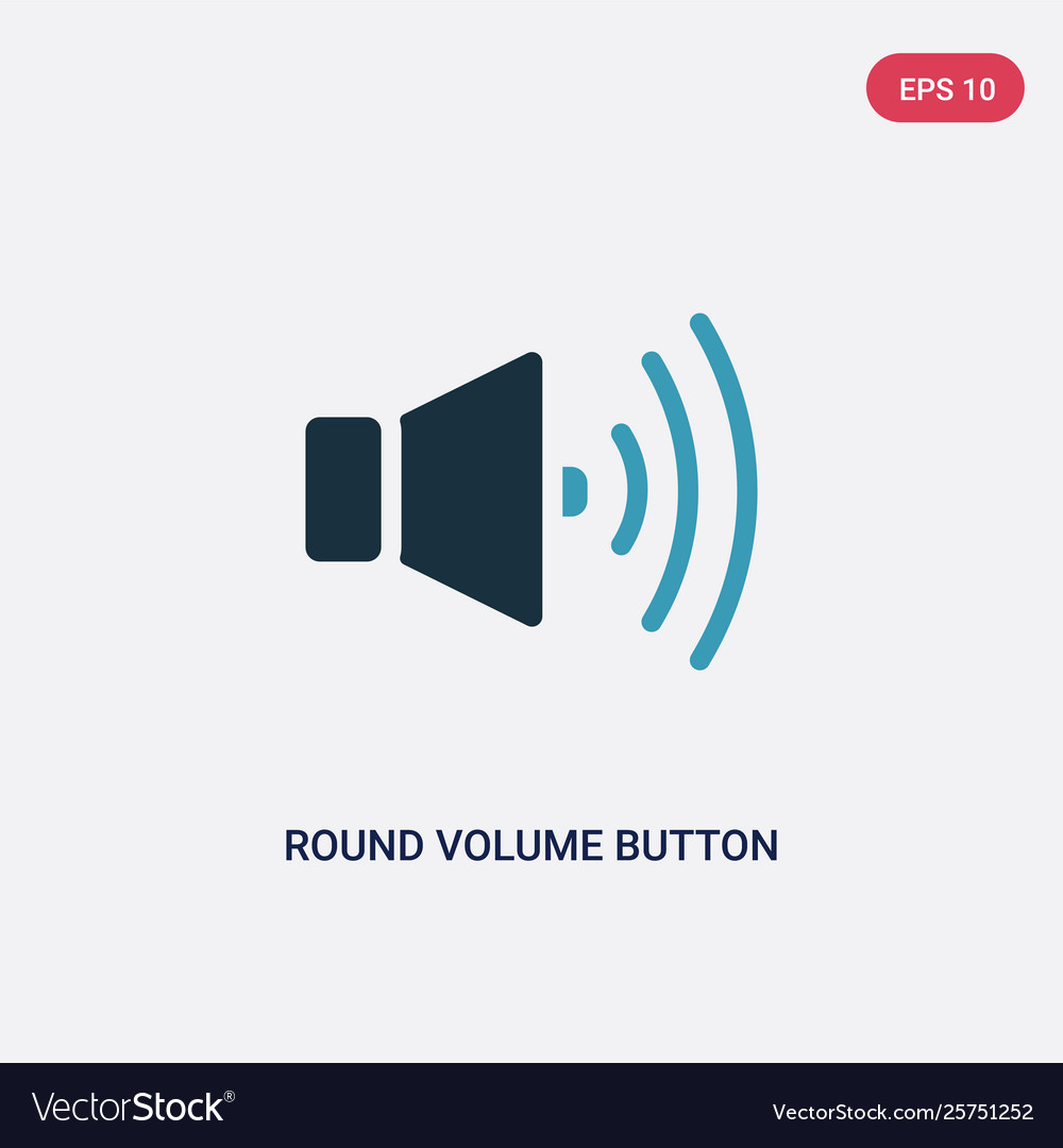 Two color round volume button icon from user Vector Image