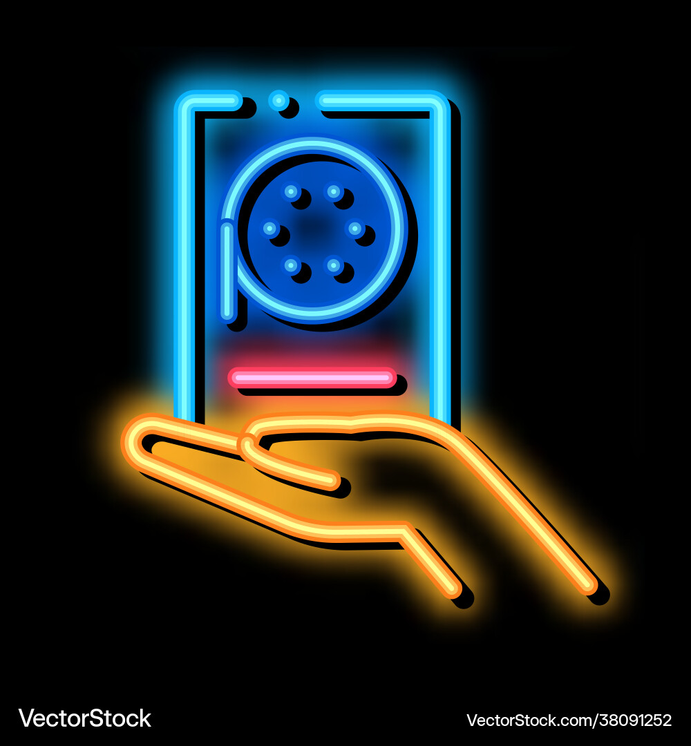 Voice recorder neon glow icon Royalty Free Vector Image