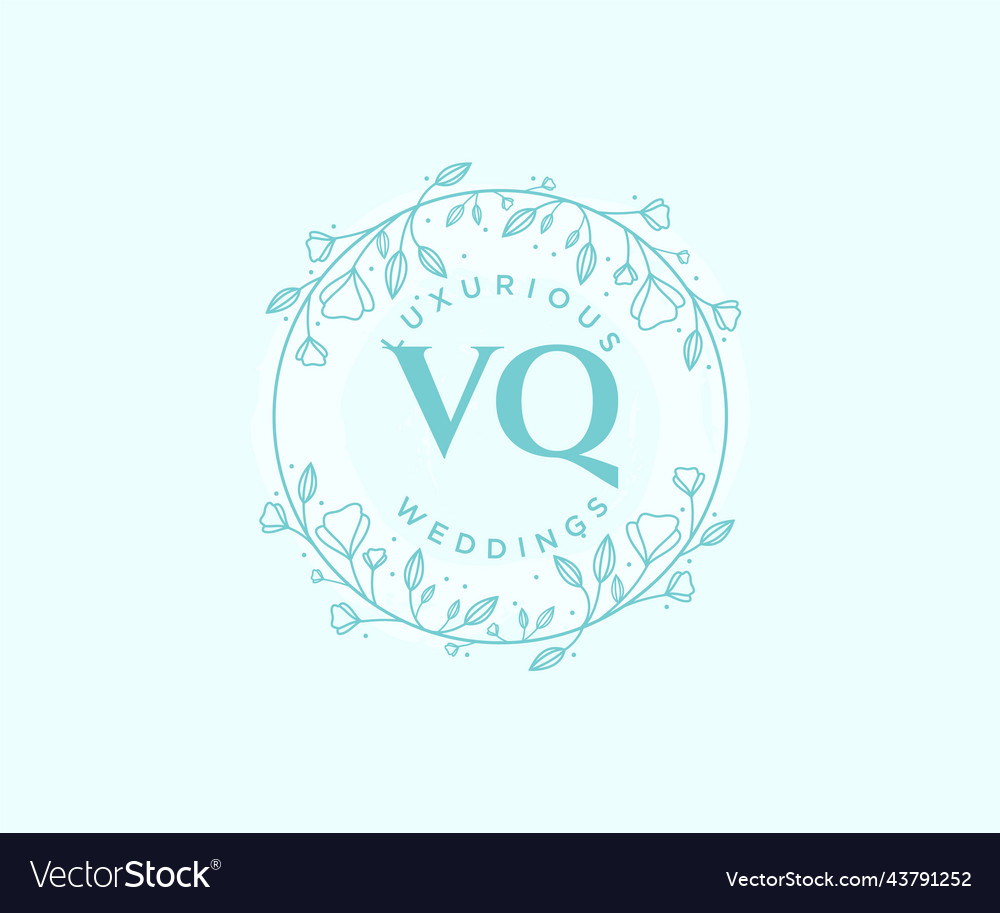 Vq initials letter wedding monogram logos Vector Image