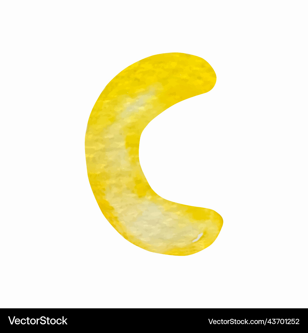 Watercolor yellow letter c Royalty Free Vector Image